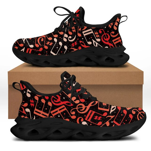 Music Note Walking Mesh Sneakers - Artistic Pod