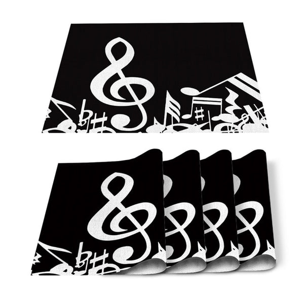 Music Note Placemats Set - Artistic Pod