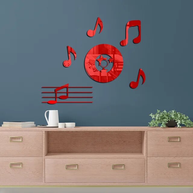 Creative Note Mirror Wall Sticker Set - Artistic Pod