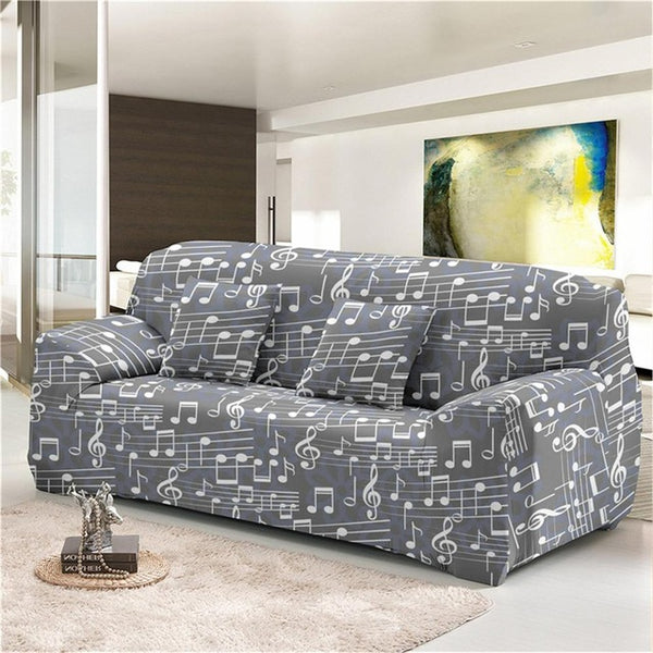 Music Notes Sofa Cover - Artistic Pod
