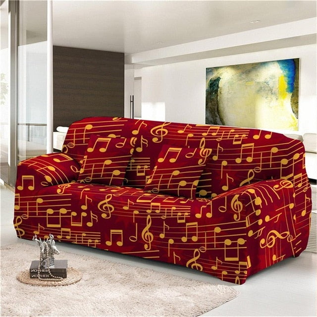 Music Notes Sofa Cover - Artistic Pod