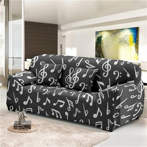 Music Notes Sofa Cover - Artistic Pod