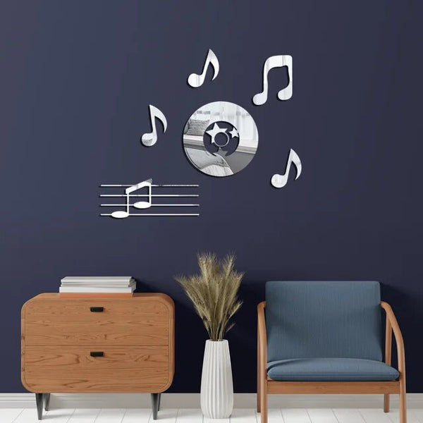 Creative Note Mirror Wall Sticker Set - Artistic Pod
