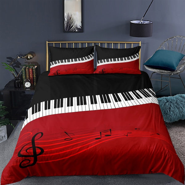 Piano Music Notes Printed Bedding Set - Artistic Pod