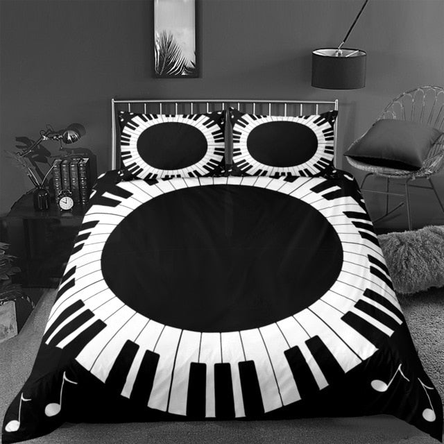 Piano Music Notes Printed Bedding Set - Artistic Pod