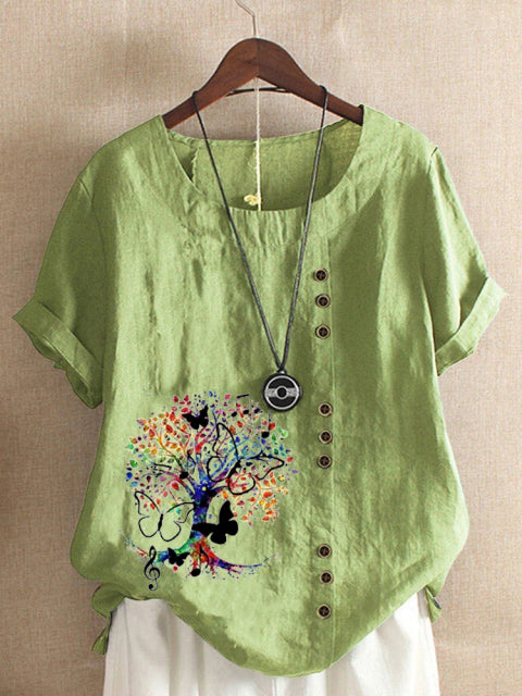 Music Notes Butterfly Blouse - Artistic Pod