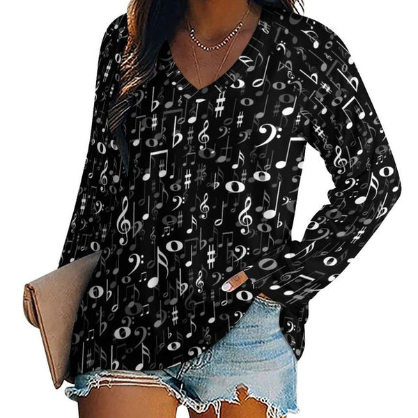 Music Note Long Sleeve Shirt - Artistic Pod