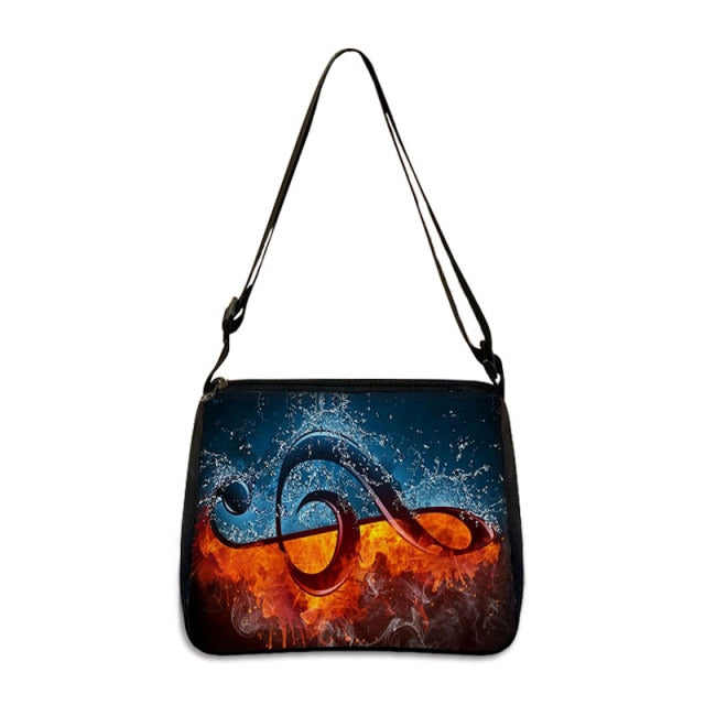 Music Notes Print Handbag - Artistic Pod